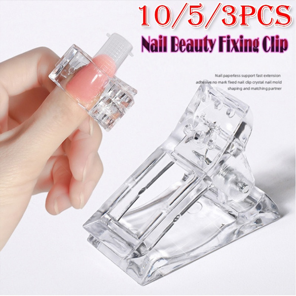 3/5/10pcs Nail Tips Clip for Quick Building Polygel Transparent Plastic ...