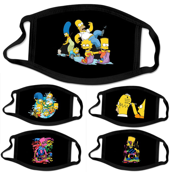 The Simpsons face Mask Cartoon Funny Adult Face Mask | Wish