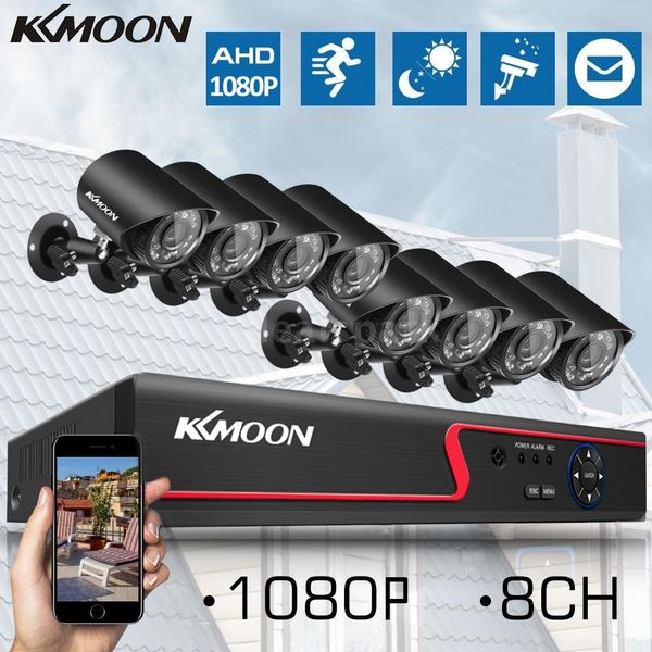 KKMOON 1080P Home Security Camera System 8CH DVR+4Pcs 2MP HD Outdoor ...