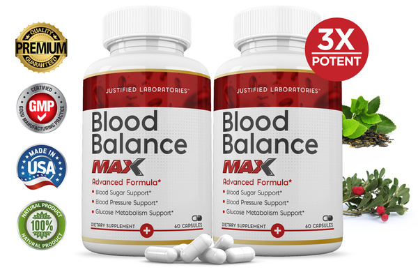 (2 Pack) Blood Balance Advanced Max Formula All Natural Blood Pressure ...