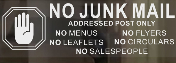 2PCS No Junk Mail,Leaflets,Menus,Flyers,Circulars,Cold,Salesman -Car ...