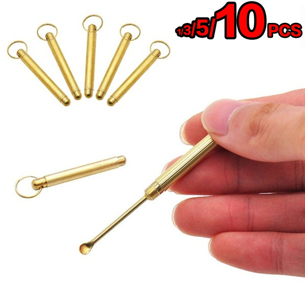 1/3/5/10PCS Gold Metal Snuff Spoon Sniffer Snorter Tobacco Pipe Shovel ...