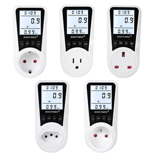 Electricity Usage Monitor Power Meter Plug Digital LCD Display Energy ...