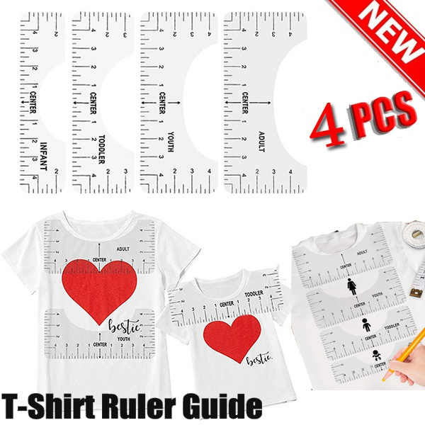 4Pcs/Set T-Shirt Ruler Guide Vinyl T-Shirt Ruler Guide Sublimation ...