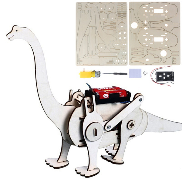 DIY Science Kit Kids Innovative Electric Dinosaur Puzzle Set Model Fun ...