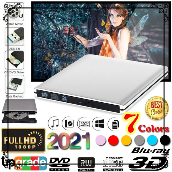Newest Upgrade 3.0 External CD DVD Drive 1080P 3D Player Burner ...