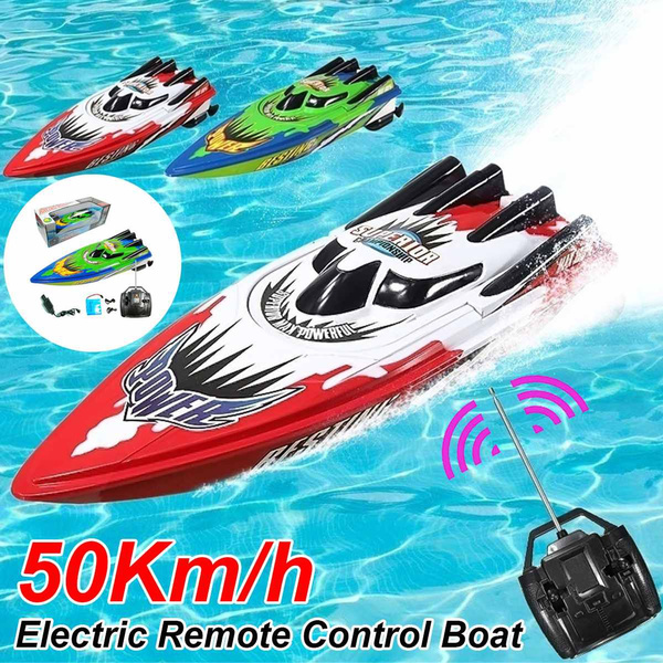Remote Controlled Speedboat Electric RC Boat High Speed Radio Racing ...