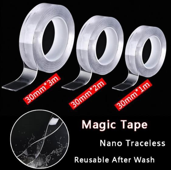 1/2 / 3m multifunctional nano tape seamless transparent double-sided ...