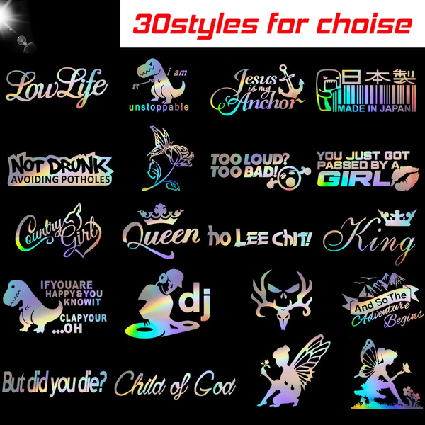 30styles JDM Laser Car Stickers Fashion Vinyl Decals Car Truck Moto ...