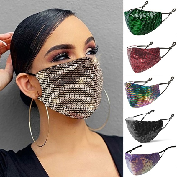 1/2/5pcs 11 Colors Fashion Women Diamond Face Mask Anti-dust Mouth Mask ...