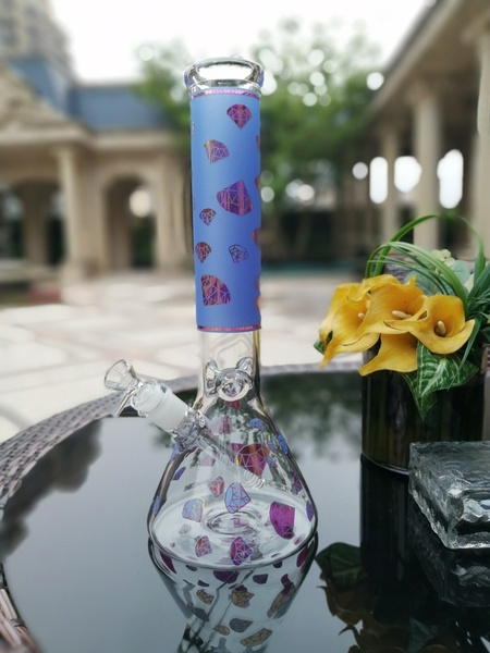 Purple 14" Glass Pipes Unique Dab Rig Super Reflux Excellent Oil Rigs ...