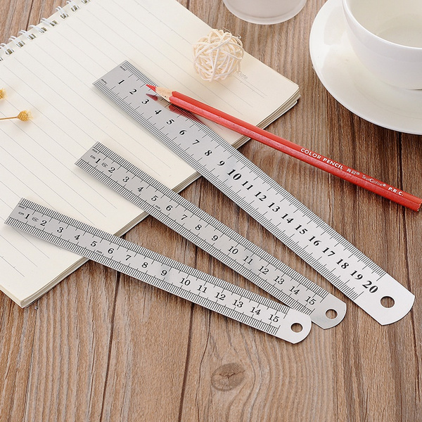 Stainless Steel Ruler and Metal Rule Steel Ruler 15cm 20cm 30cm ...