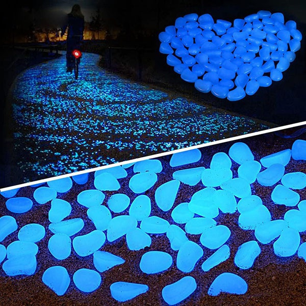 Glow in The Dark Garden Rocks DIY Luminous Stones Decorative Pebbles ...