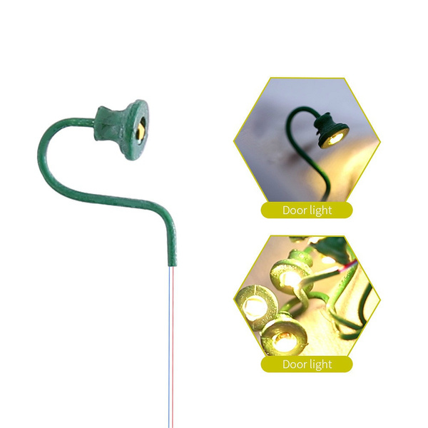 HO Scale Classic Wall Mount Gooseneck Lamps 1/87 Street Lamp Model ...