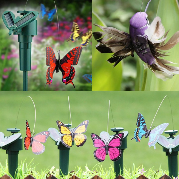 1 Pc Random Color Solar Powered Fluttering Flying Dancing Butterfly ...