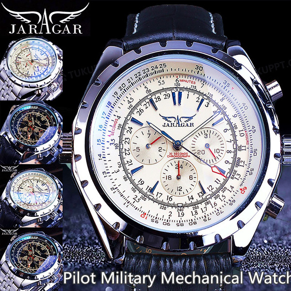 Jaragar New Series Mens Automatic Watch Pilot Military Mechanical Watch ...