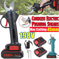 198Vf Cordless Electric Pruning Shears Secateur Branch Cutter Scissor ...