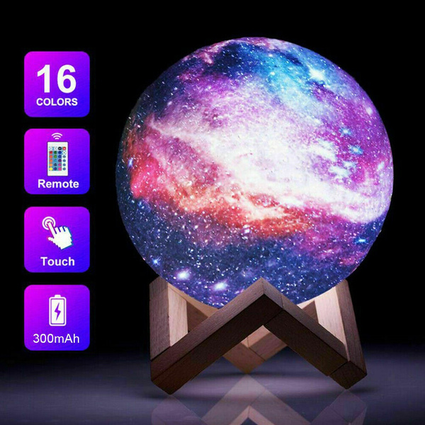 2021 New 16 Colour 3D Moon Lamp USB LED Night Light Star Galaxy Touch ...