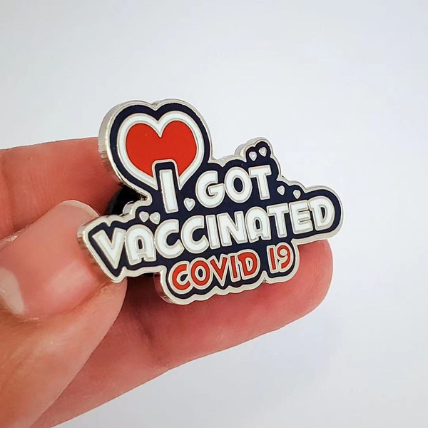 Covid I Got Vaccined Pins Vaccinated Pin Buttons Badge Coronavirus ...