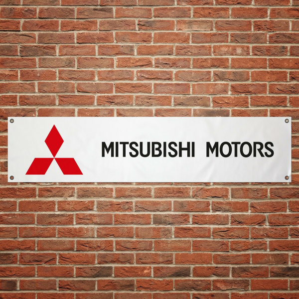 Mitsubishi Banner Garage Workshop PVC Sign Motorsport Rally Car Track ...