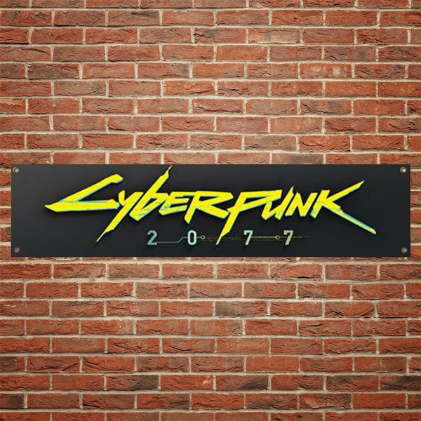Cyberpunk 2077 Iron Painting Banner Garage Workshop PVC Sign Trackside ...