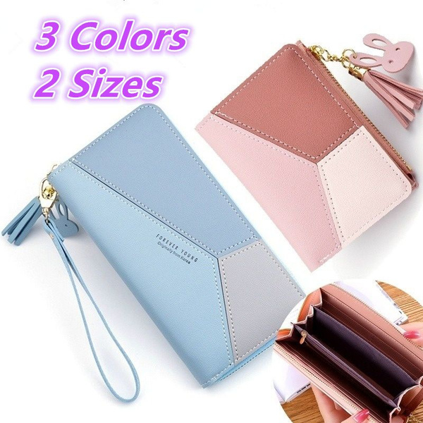 Geometric Pink Wallets Phone Pocket Purse Card Holder Patchwork Women ...