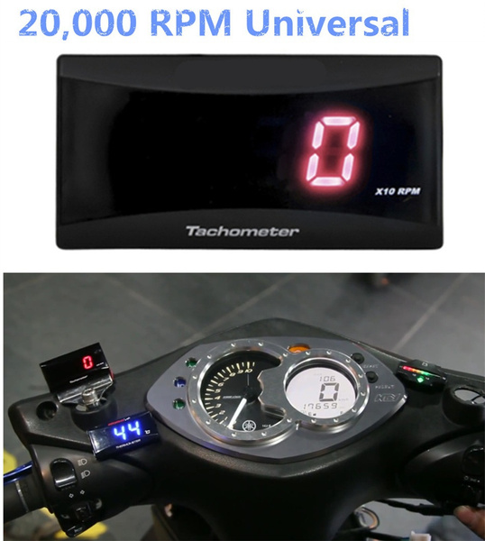 RPM Digital LCD Engine Tach Hour Meter Tachometer Gauge for Racing ...