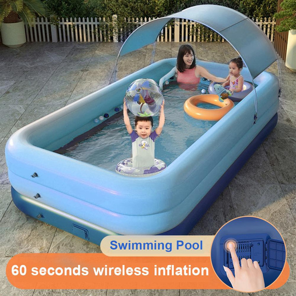 Wireless Automatic Inflatable Swimming Pool Large Outdoor PVC Plastic ...