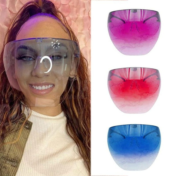 Men Women's Clear Face Shield Mask Goggles Transparent Reusable Visor ...