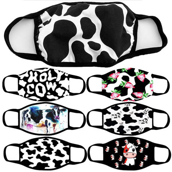 Funny Cow Face Mask The Cow Printed Masks Moo Animal Farm Animal Soft ...