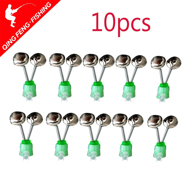 10Pcs/set Twin Helix Bells Fishing Bite Alarms Outdoor Night Carp ...