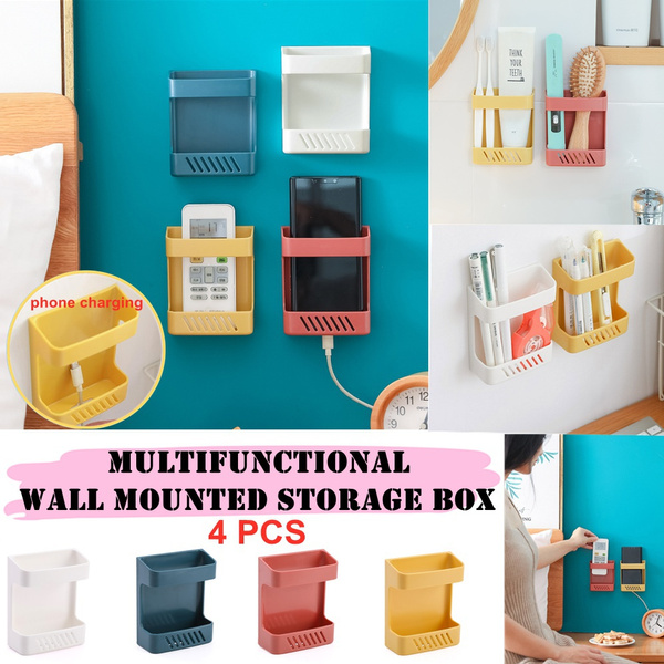 Multifunctional Wall Mounted Storage Box Remote Control Mobile Phone ...