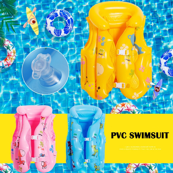 Children Life Jacket Inflatable PVC Cartoon Life Vest with Buckle for ...