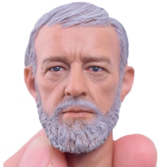 1/6 Obi- Wan Head Sculpt Carved w/ Neck Version For 12" Male Action ...