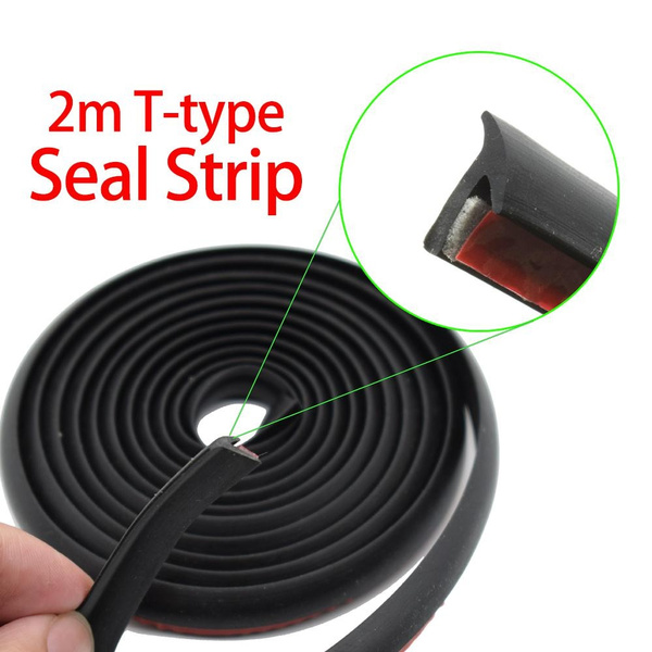 2m/6.5ft Car T-Shape Seal Strip Weatherstrip Edge Trim Soundproof ...