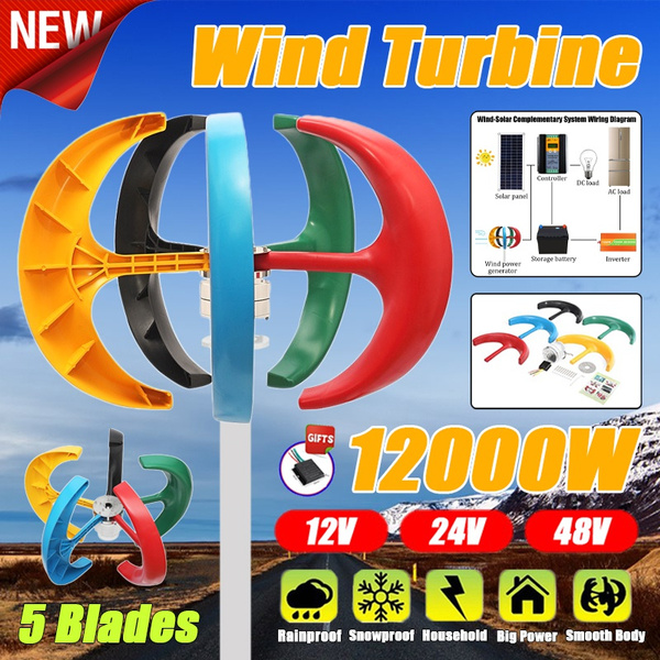 2022 Newest 12000W 12V/24V/48V Vertical Axis Wind Turbines Wind ...
