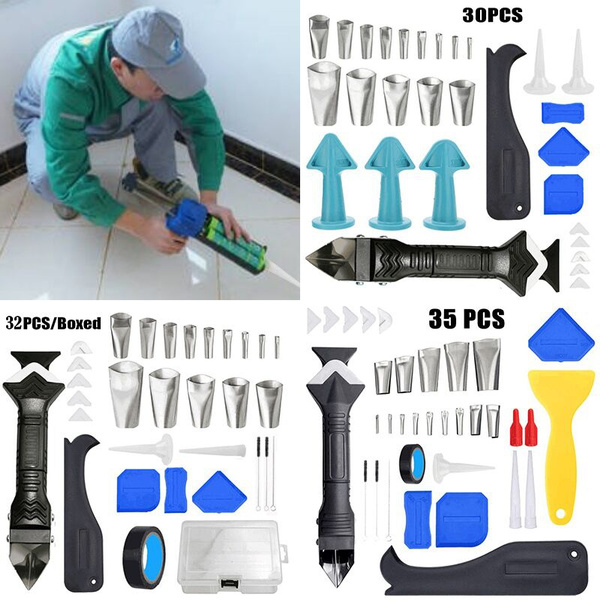 Silicone Scraper Sealant Remover Tool Set Caulking Finisher Smooth ...