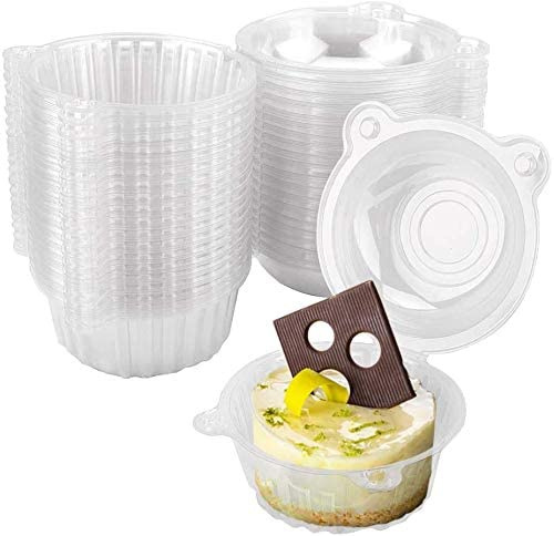 100PCS Clear Plastic Single Individual Cupcake Boxes,Muffin Dome ...