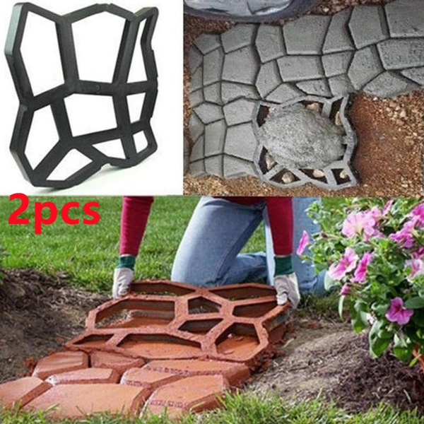 DIY Path Maker Reusable Mould Concrete Cement Stone Walk Paving Paver ...