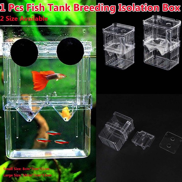 1 Pcs S/L Aquarium Fish Breeding Isolation Box Fish Tank Clear Empty ...