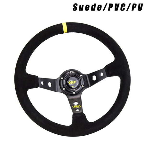 Universal 14inch 350mm Deep Drifting Steering Wheel Racing Suede ...