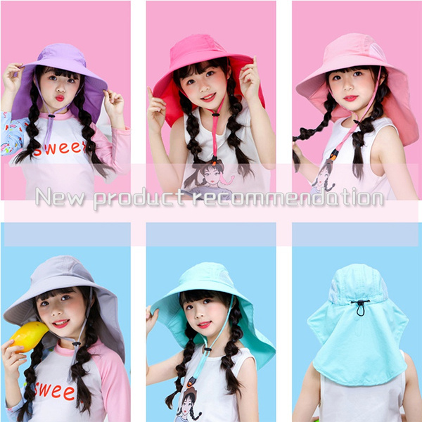 Children's Sun Hat Neck Ear Cover and Anti-ultraviolet Rays Mesh ...