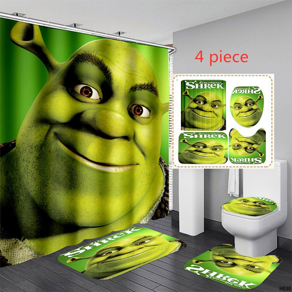 3/4 Pieces shrek 3d print Shower Curtains Sets Kits Bathroom Set 3D ...