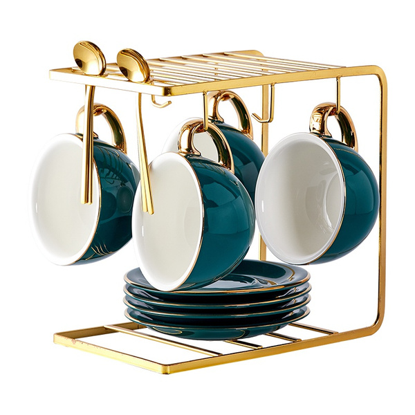 European-style Luxury Coffee Cup and Saucer Set Ceramic Exquisite ...