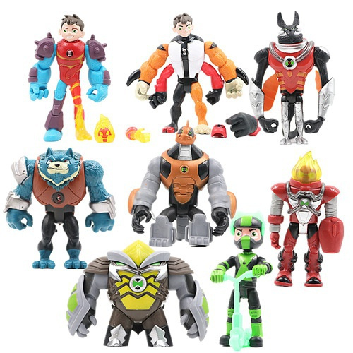 8Pcs/set Anime Ben 10 Ben Tennyson Greymatter Kineceleran Heatblast ...