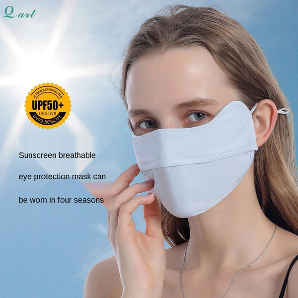 Full face mask sunshade opening breathable summer thin ice summer ...