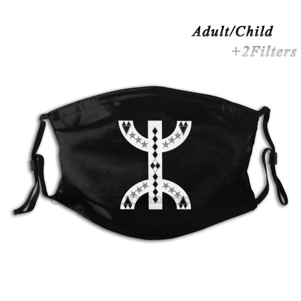 Berber Z - Amazigh Letter Yaz Adult Kids Washable Funny Face Mask With ...