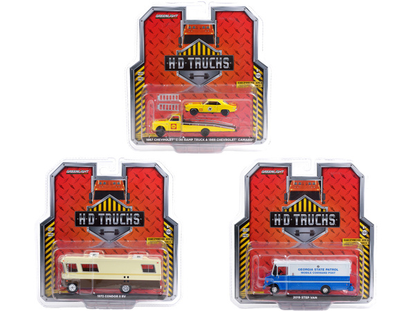 "Heavy Duty H.D. Trucks" Set of 3 pieces Series 20 1/64 Diecast Models ...