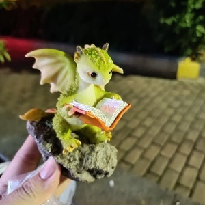 Fashion Mini Reading Dragon Statue Figurine Ornament Fairy Garden Decor ...