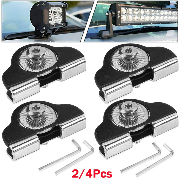 2/4Pcs Universal Car Hood Mount Mounting Brackets Stainless Steel Led ...